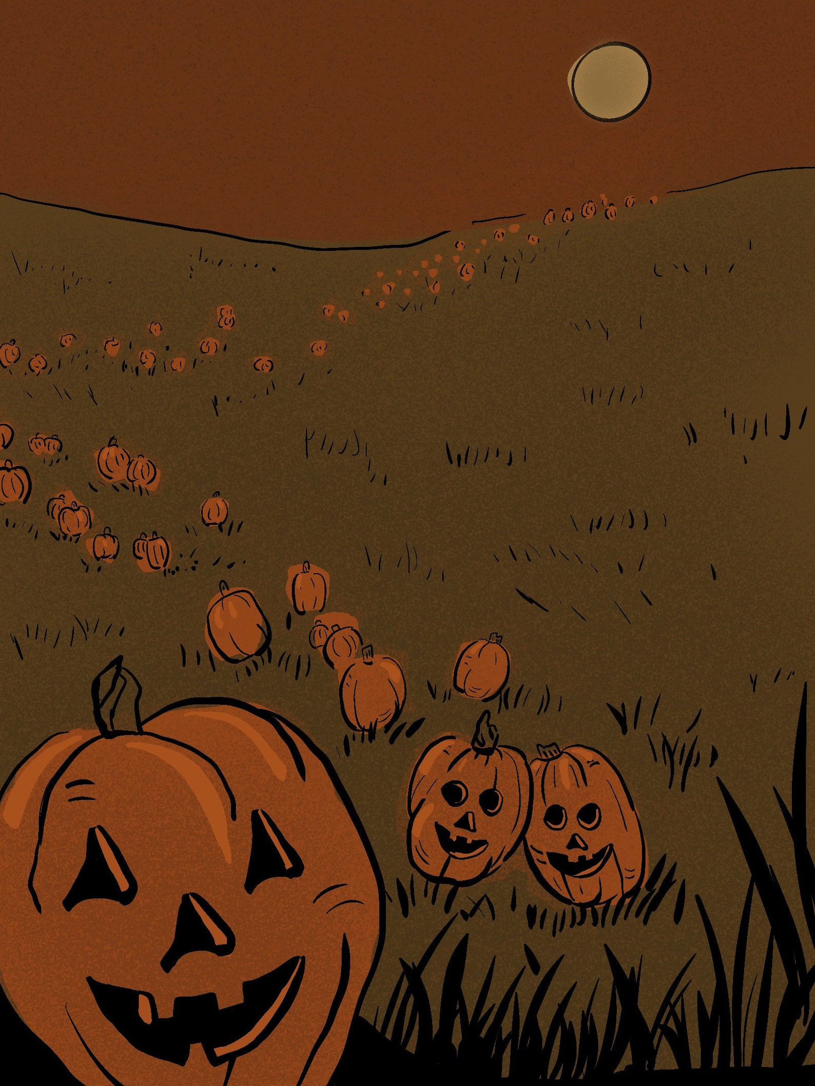 Digital Halloween Poster: Pumpkin Patch - Etsy