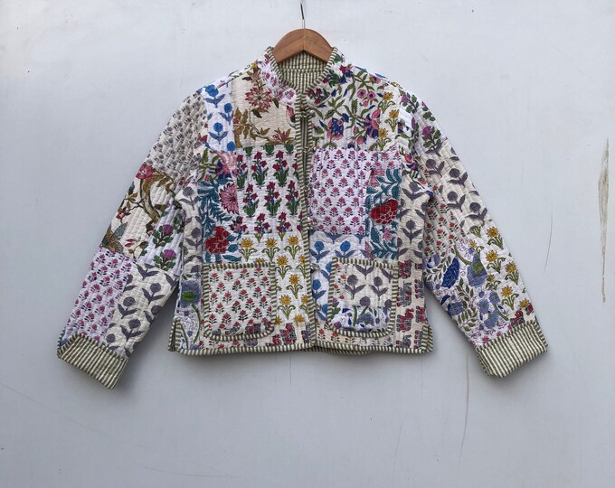 Indian Handmade Phulkari Embroidery Jacket / Women Wear Front Open ...