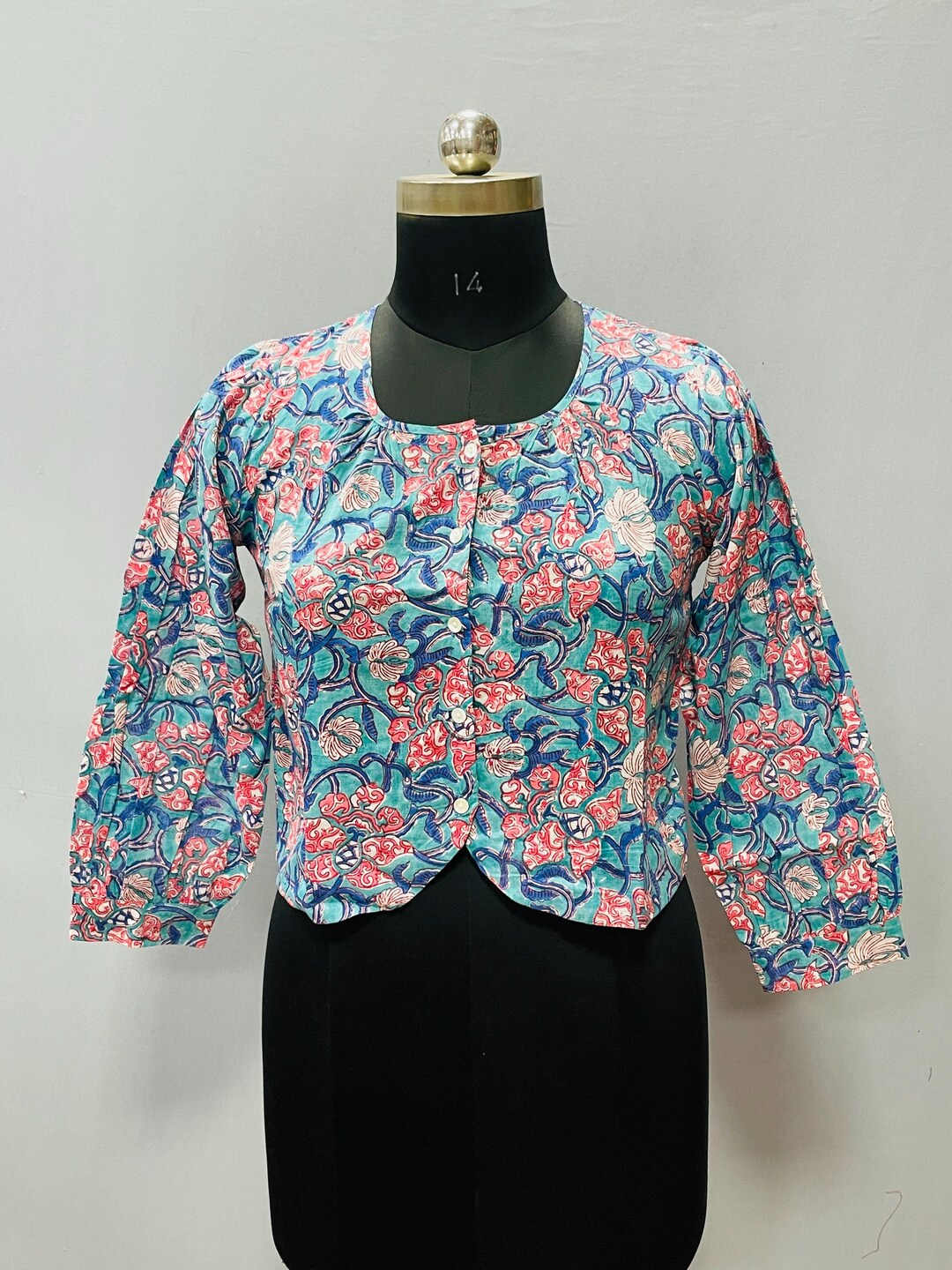 Block Print Cotton Top Lightweight Breathable Summer Tops Boho Resort ...