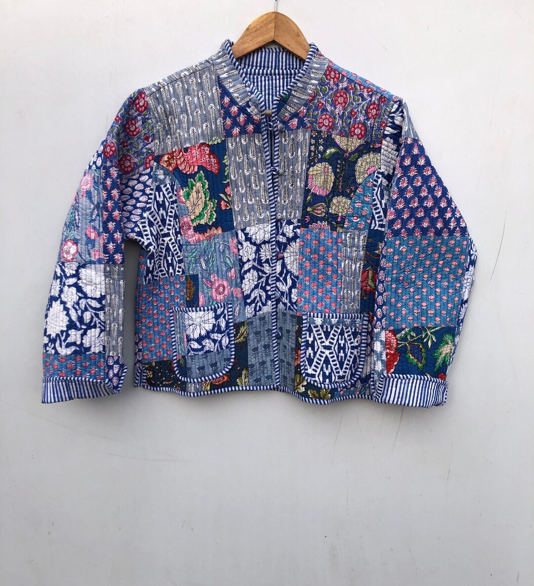 Patchwork Quilted Jackets Cotton Floral Bohemian Style Fall Winter ...