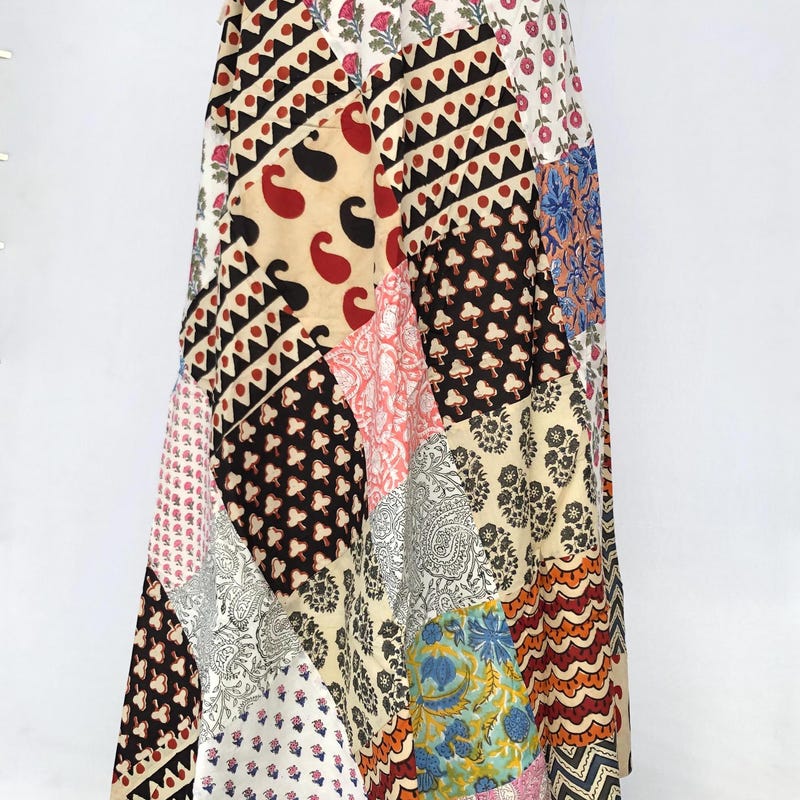 Long Patchwork Skirt - Etsy