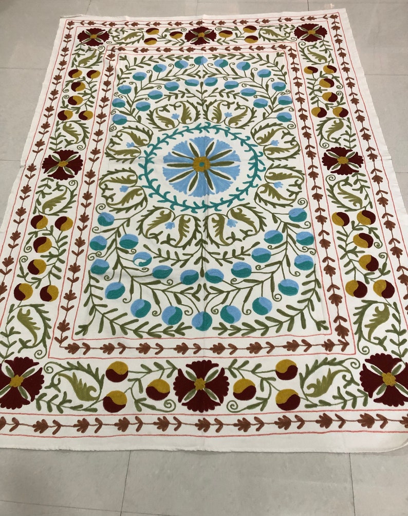 Bohemian Suzani Wall Hanging , Hand Embroidered Suzani Throw , Suzani ...