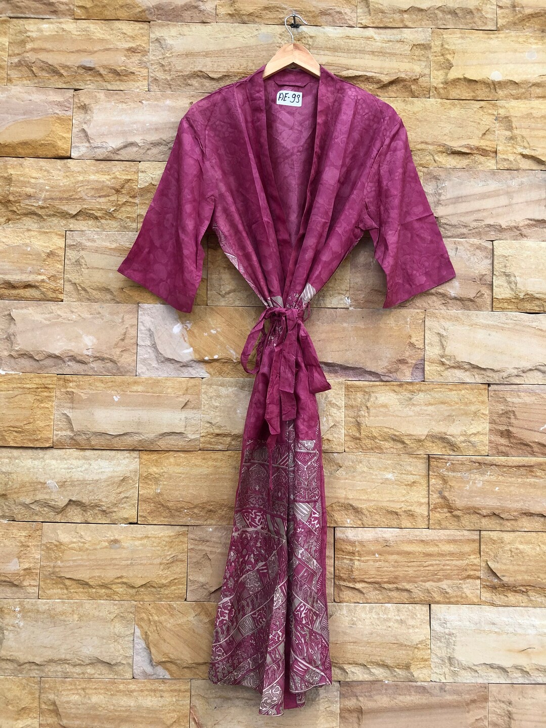 Silk Robe Recycle Silk Saree Robesilk Kimononight Wear Robe - Etsy