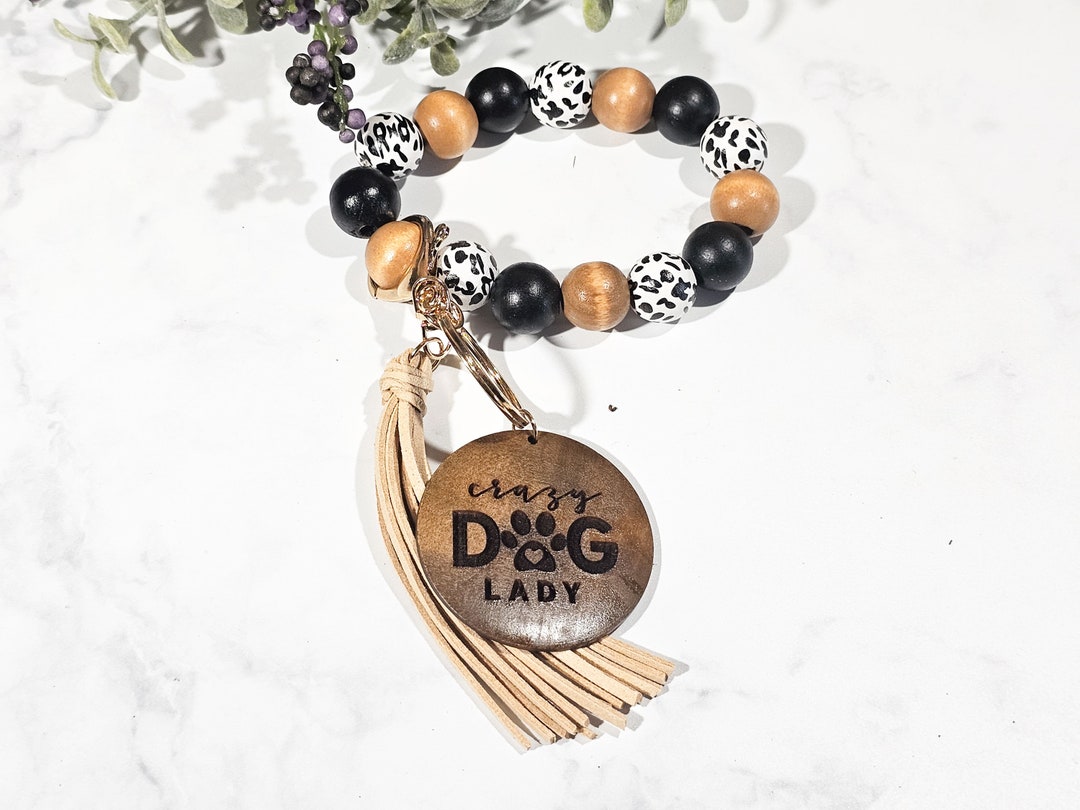 Crazy Dog Lady Keychain Wristlet, Dog Lover Gift, Dog Rescue,silicone ...