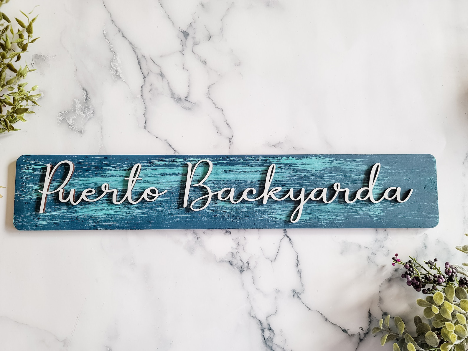 Puerto Backyarda Sign | Funny Beach Sign | Beachy Sign | Wooden Words ...