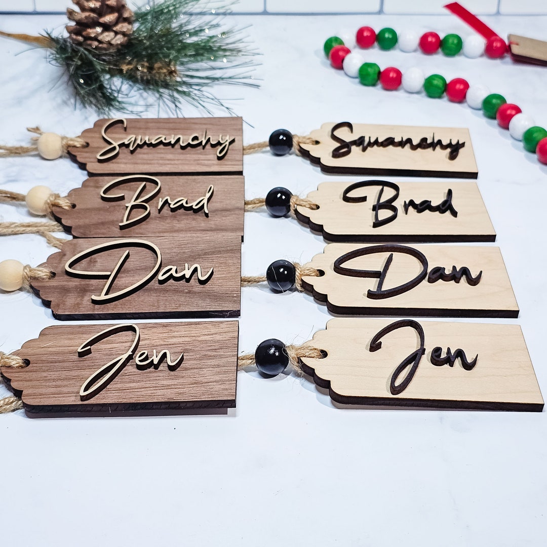 Christmas Stocking Name Tags, Stocking Tag, Christmas Name Tag, Wooden ...
