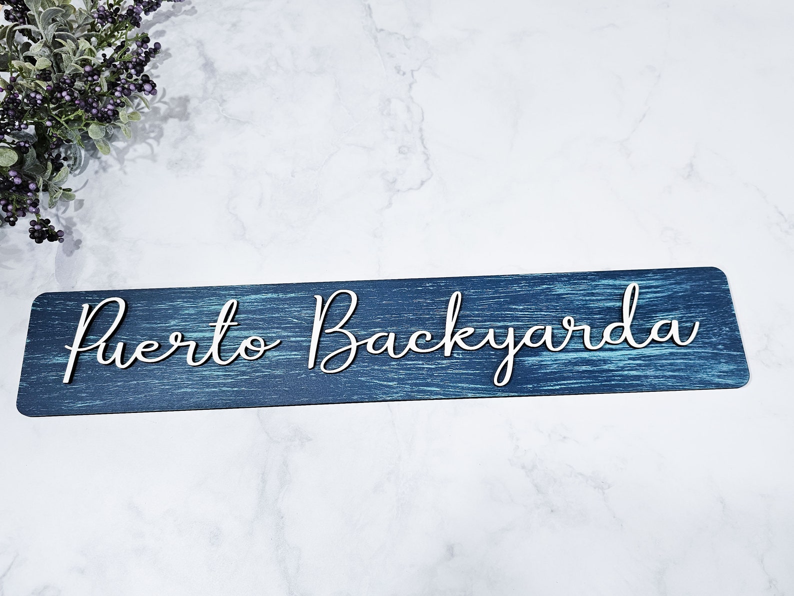 Puerto Backyarda Sign Funny Beach Sign Beachy Sign Wooden Words ...