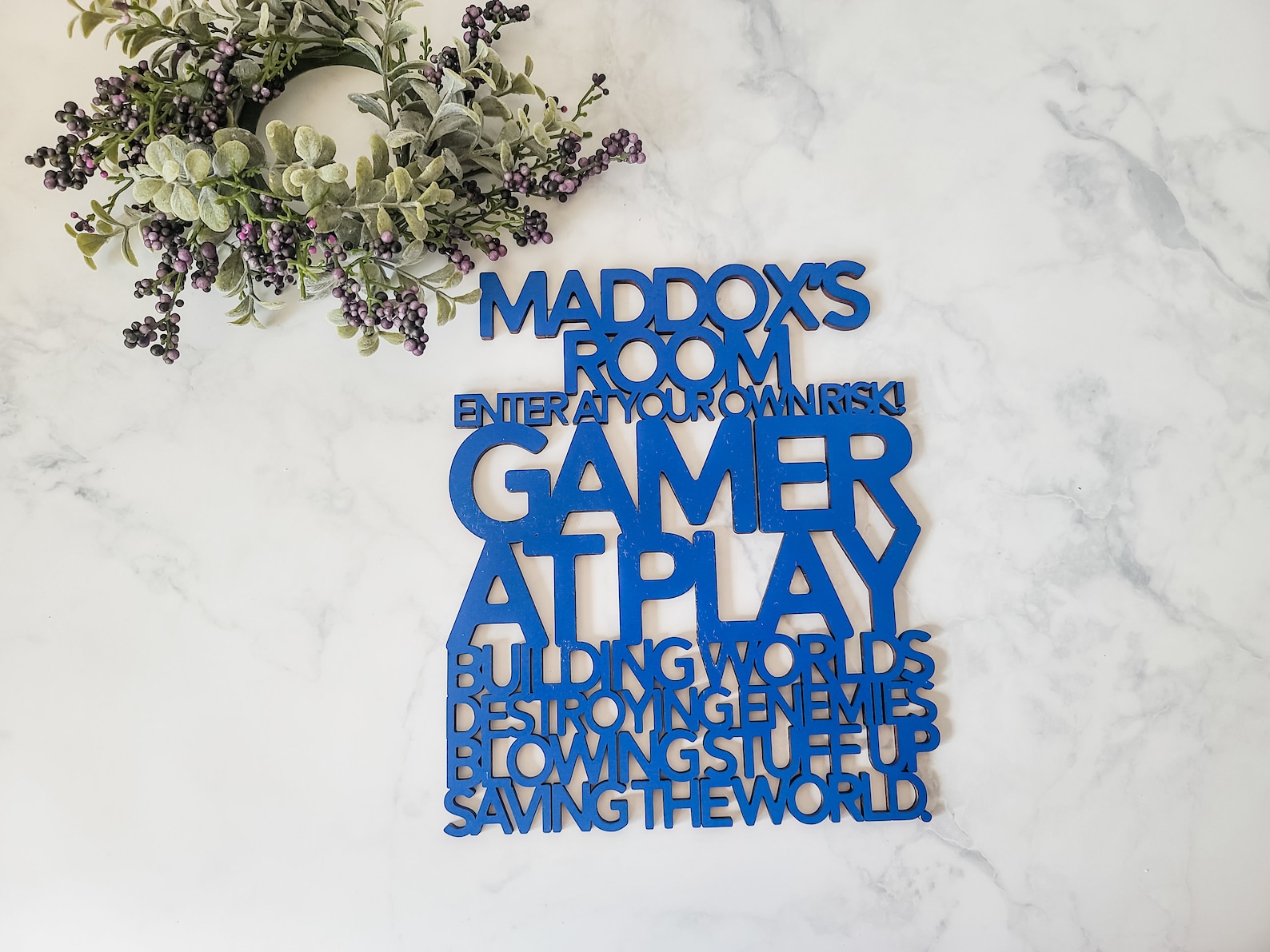 Gamer Door Hanger Sign Personalized Sign for Boys Room | Etsy