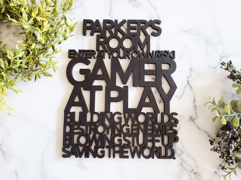 Gamer Door Hanger Sign Personalized Sign for Boys Room | Etsy