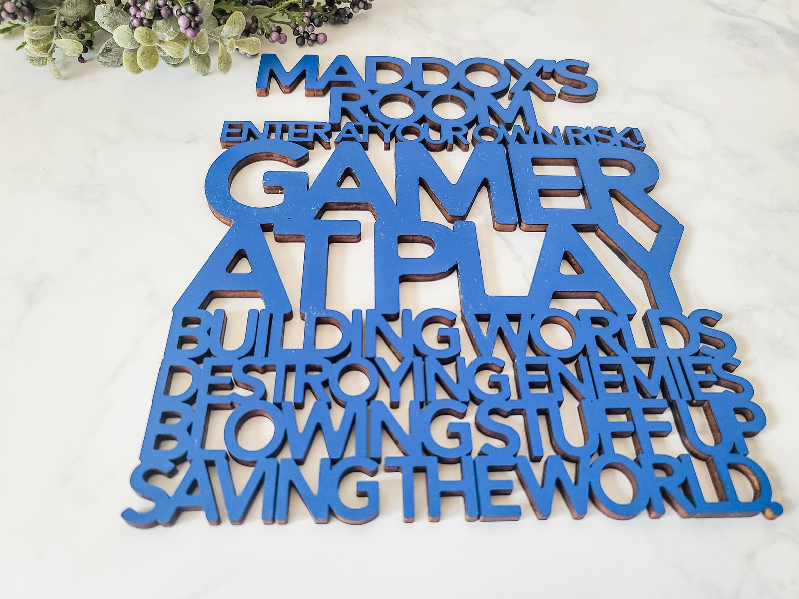 Gamer Door Hanger Sign Personalized Sign for Boys Room | Etsy