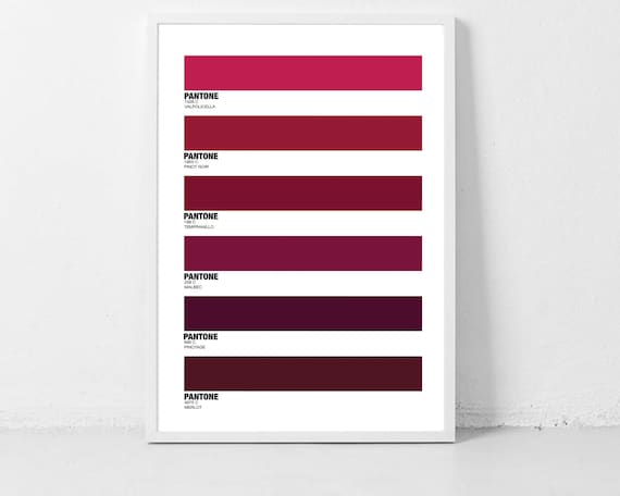 Pantone Red Wine art print PRINTABLE art wine wall art | Etsy