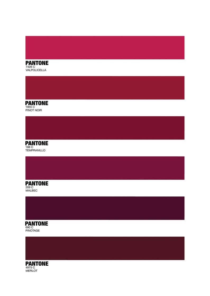 Pantone Vino Tinto arte impresión / ARTE PRINTABLE / arte de | Etsy