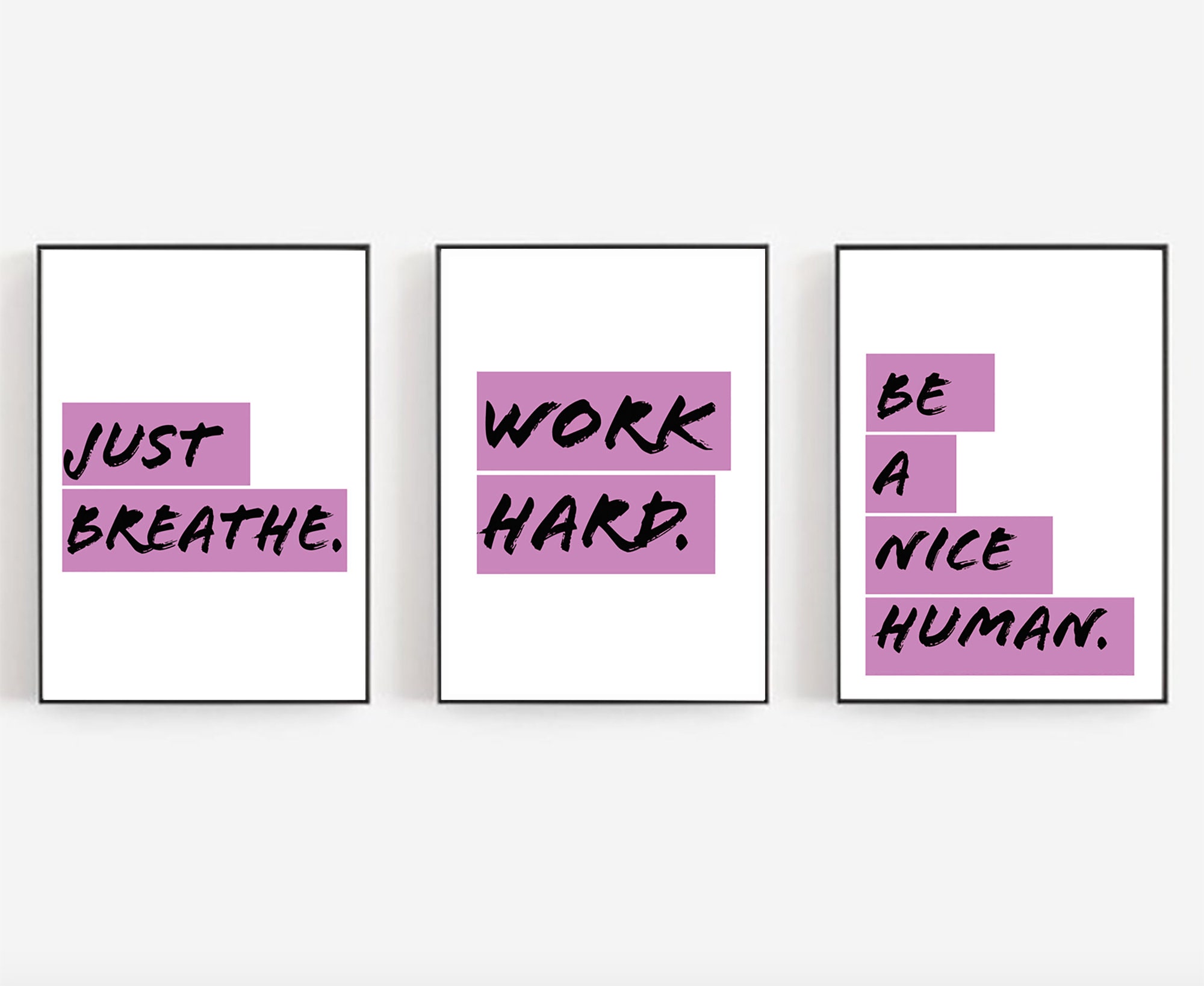 Pink printable Wall Art Work Hard Motivational Quote Print | Etsy