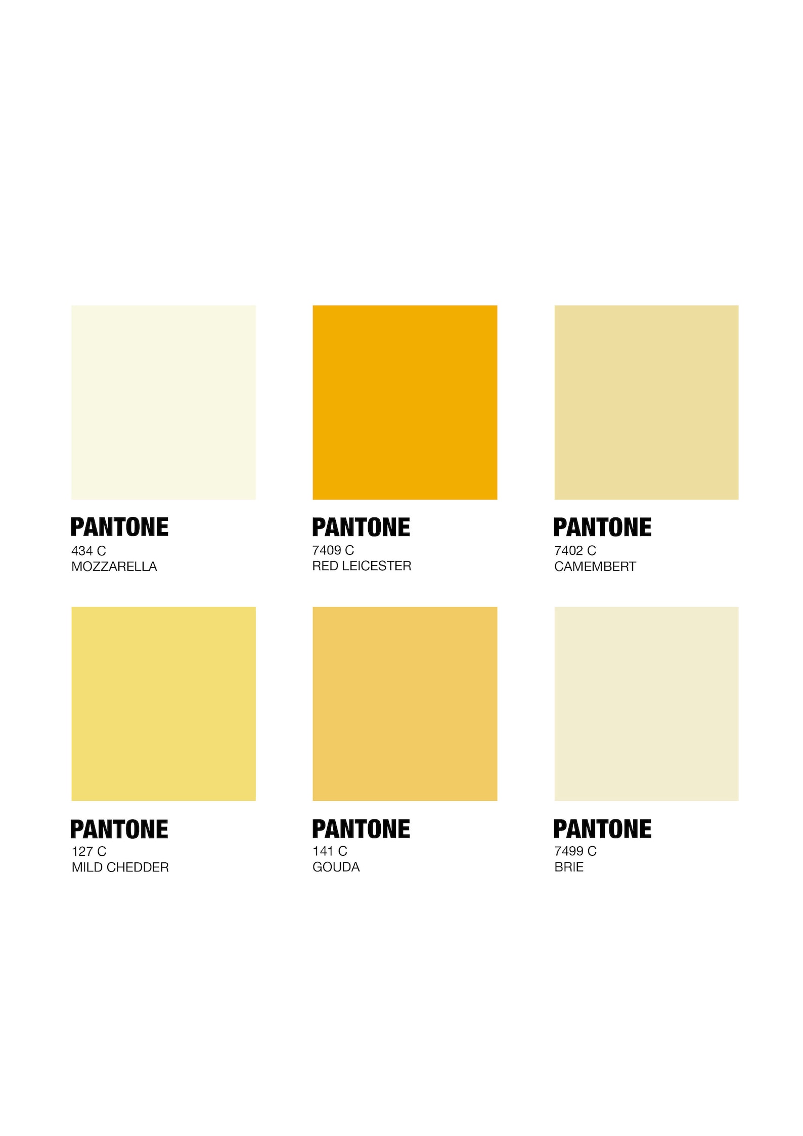 Pantone cheese art print PRINTABLE art cheese wall art | Etsy