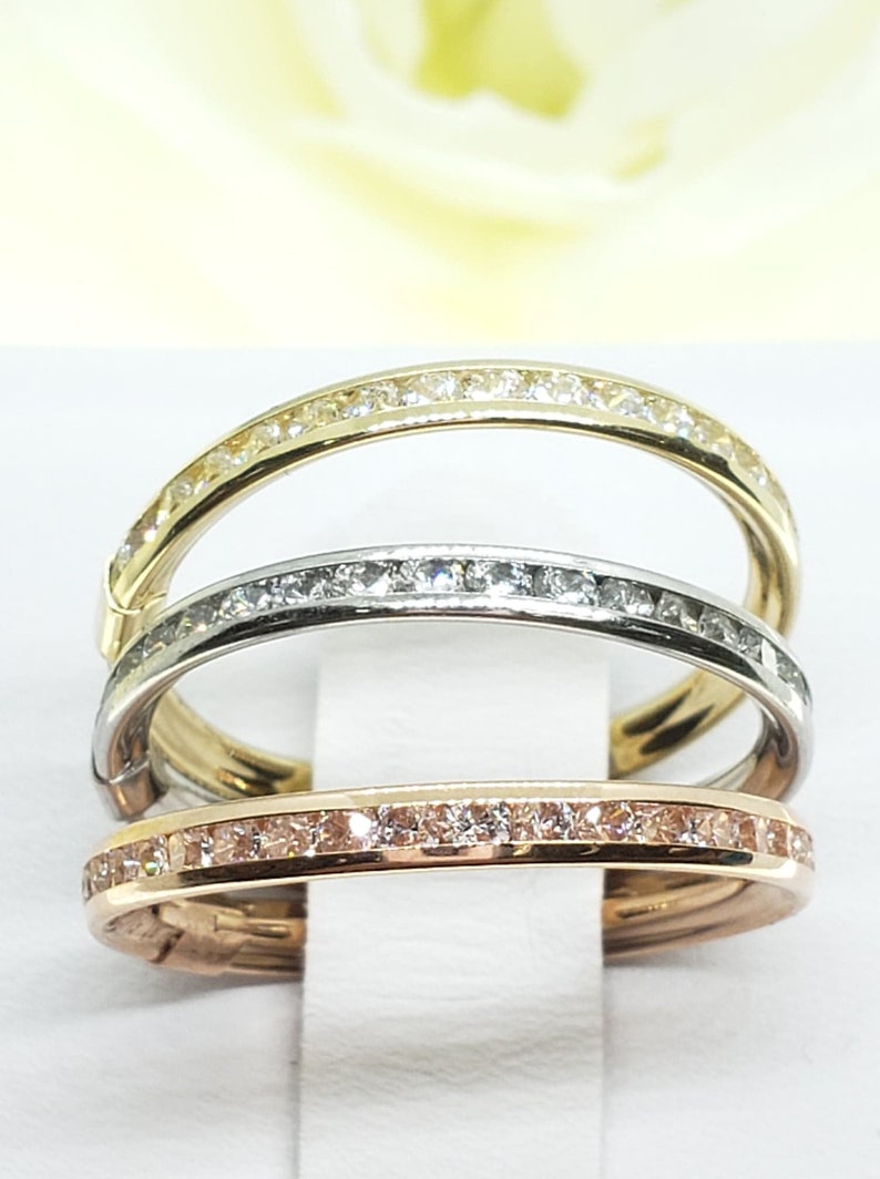 14K Solid Gold Round Channel Set Eternity Endless Anniversary - Etsy