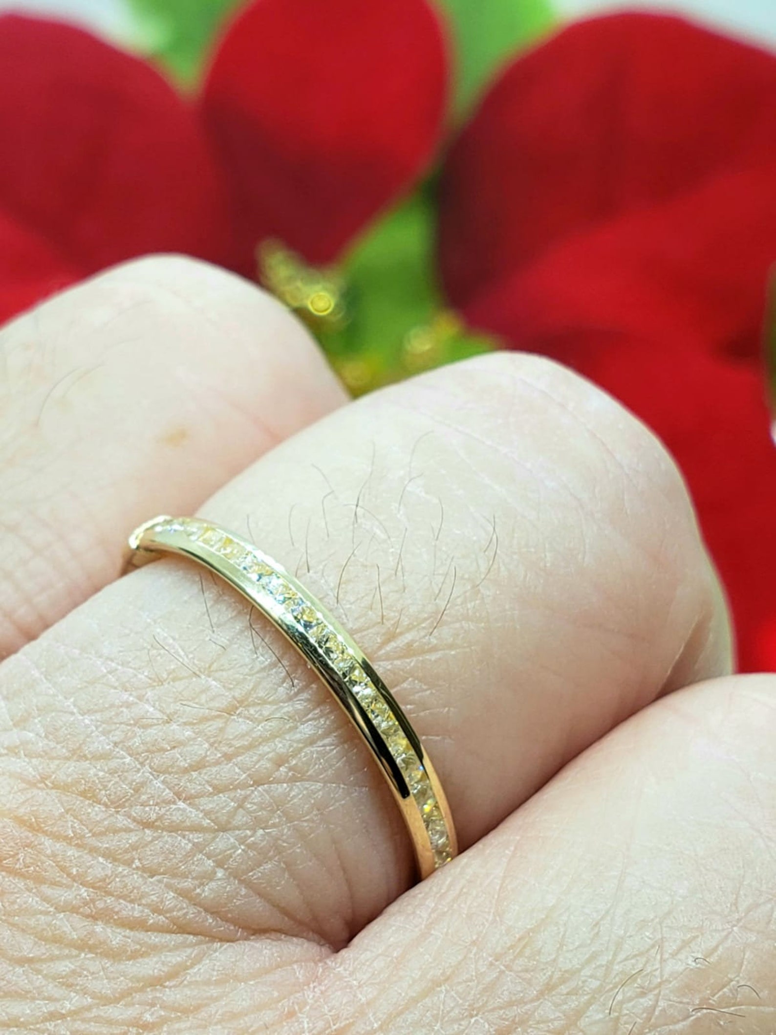 14K Solid Gold Round Channel Set Eternity Endless Anniversary - Etsy