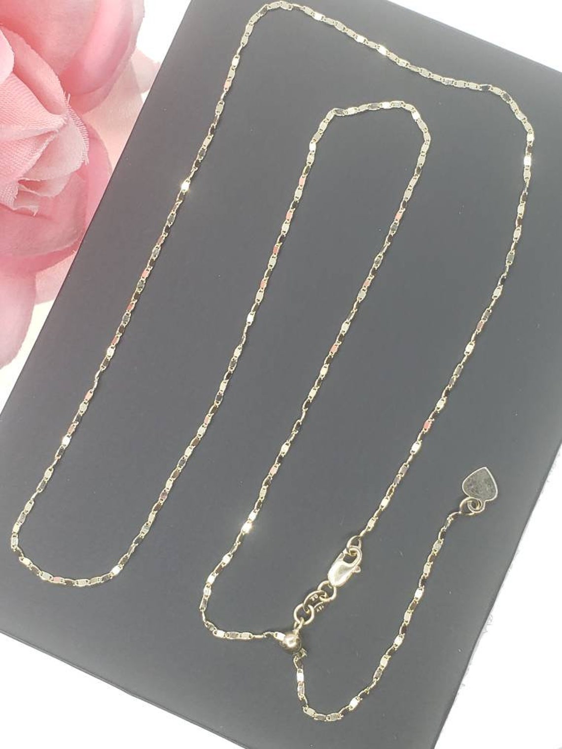 Adjustable Twist Mirror Chain 14K Solid Yellow or White Gold - Etsy
