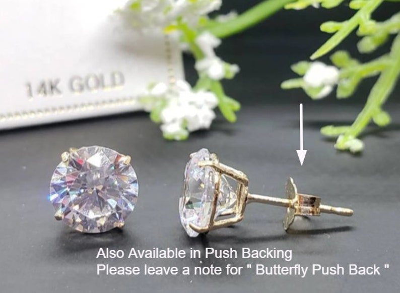 Moissanite 14K Solid Gold Low Basket Thin Post Light Weight - Etsy