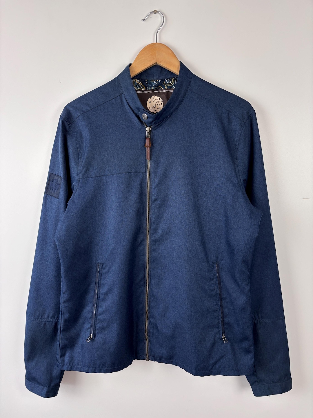 Mens Pretty Green Jacket Lining Paisley All Over Print Blue Size L - Etsy