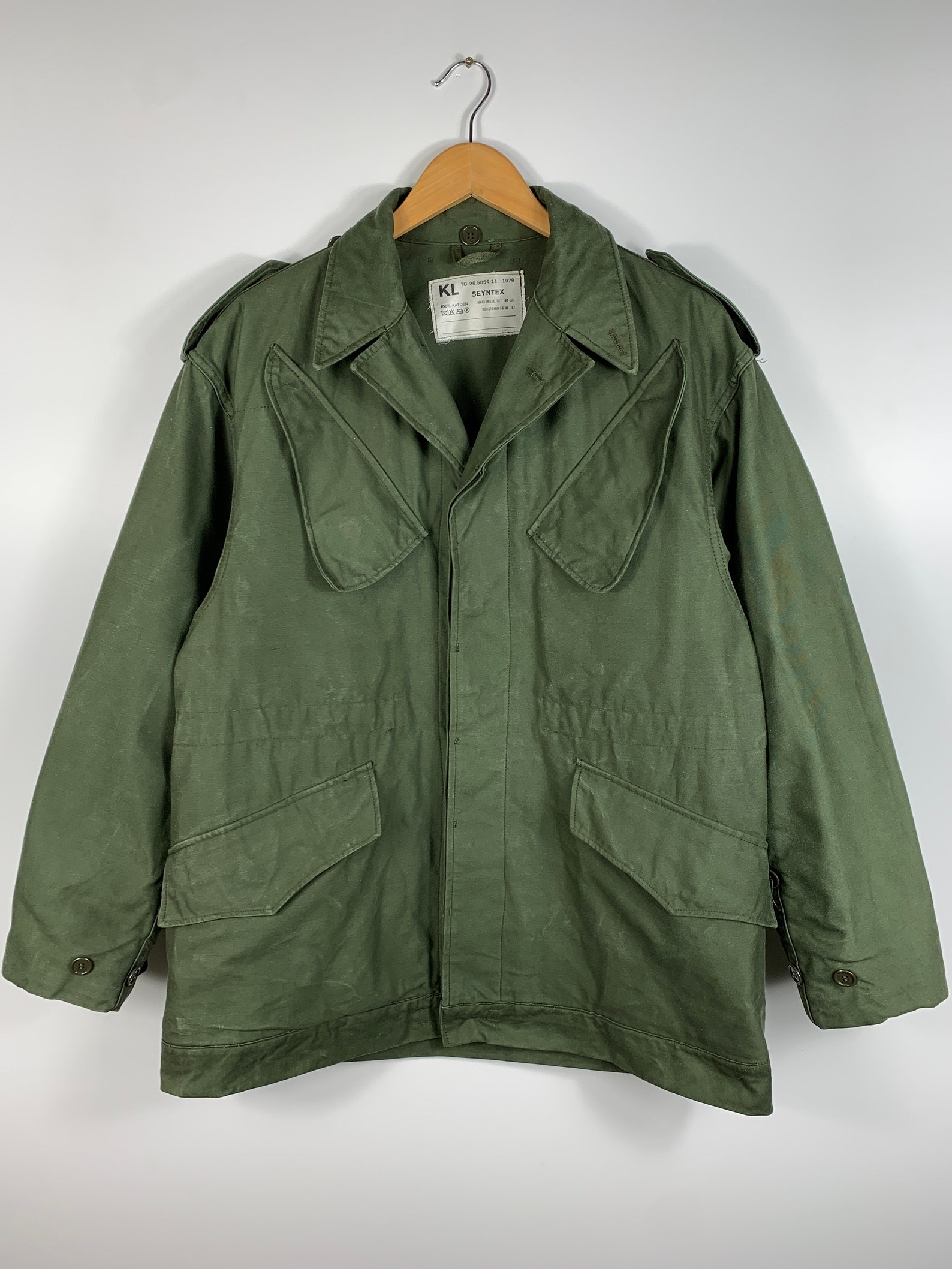 Vintage 1979 Dutch Army Seyntex Tactical Military Jacket Green Size M ...