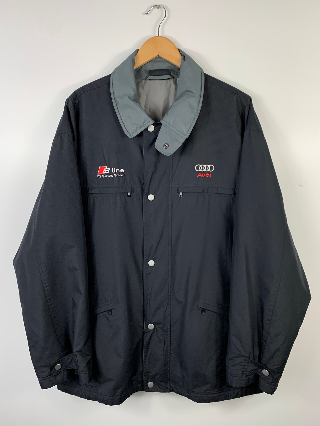 Vintage 90s Audi S Line Quattro Racing Jacket Windbreaker Black Size XL ...