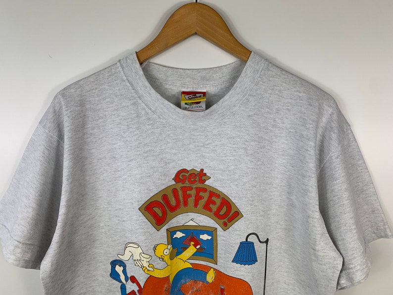 Vintage 2002 the Simpsons Homer Simpson Get Duffed Gray T-shirt Size L ...