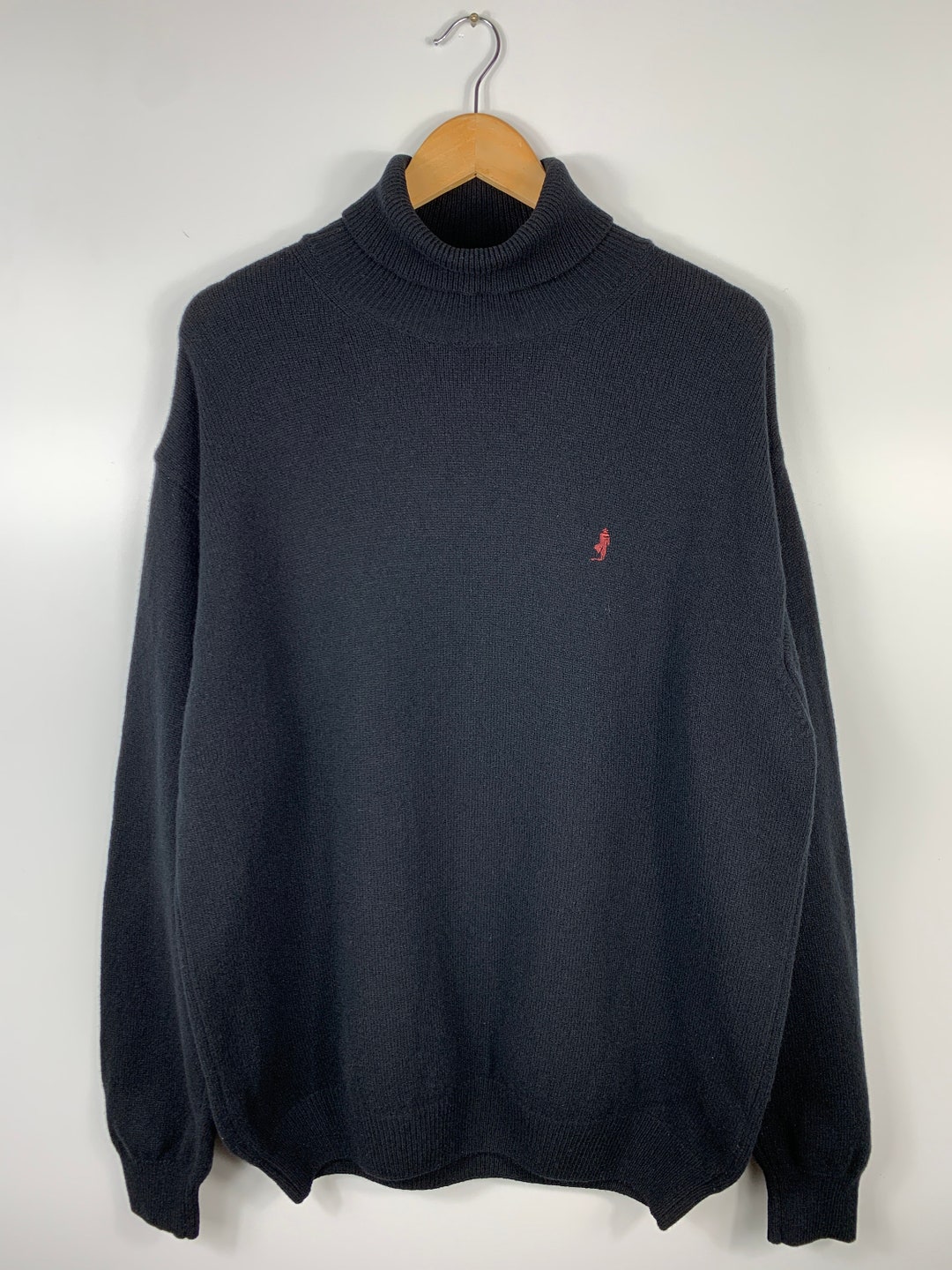 Mens Marlboro Classics High Neck Sweater Wool Pullover Black Size XL - Etsy
