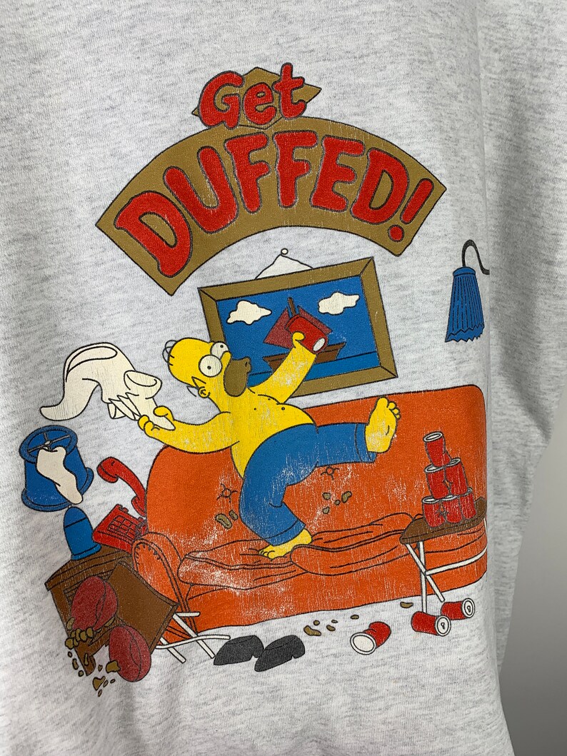 Vintage 2002 the Simpsons Homer Simpson Get Duffed Gray T-shirt Size L ...