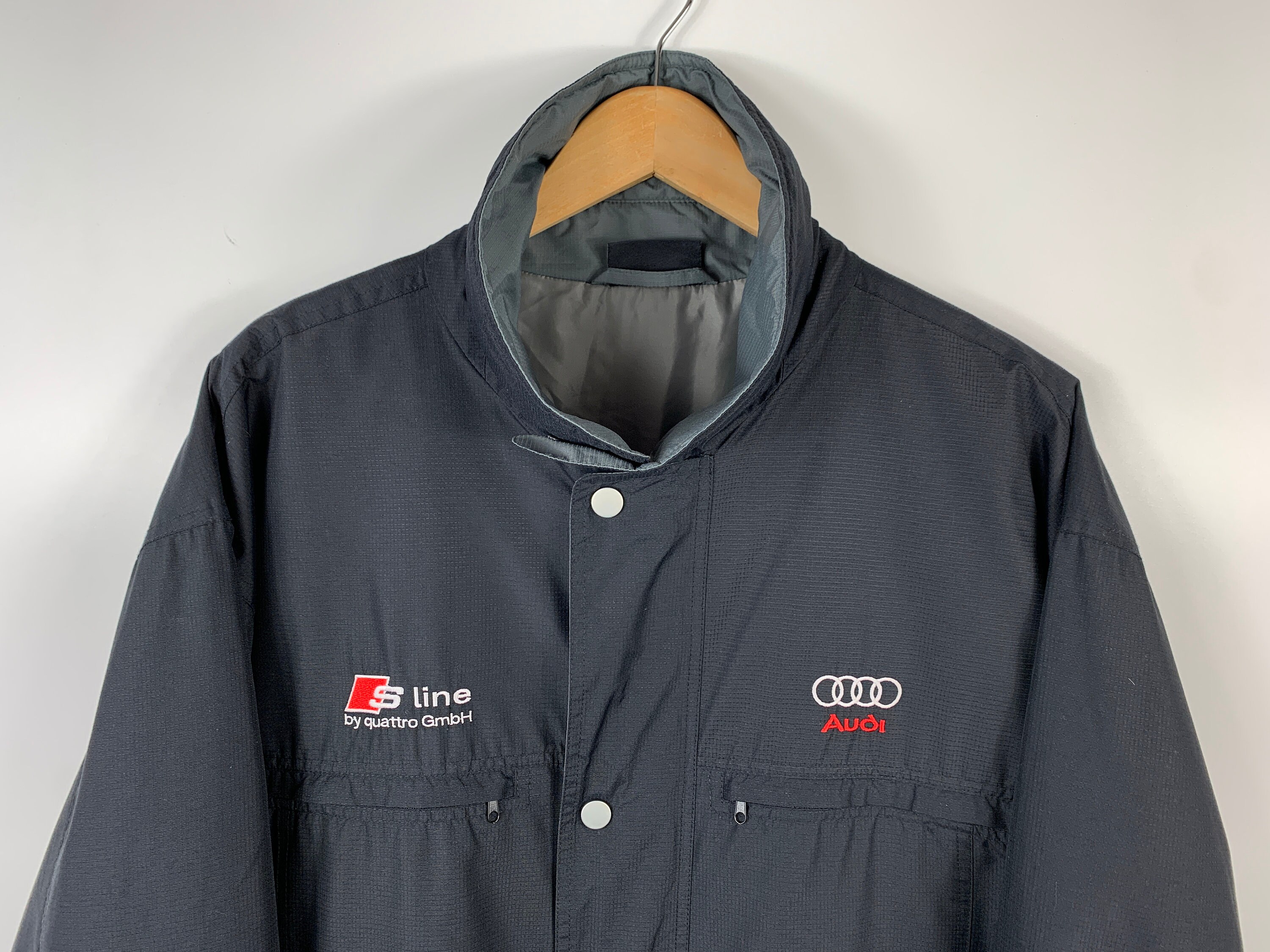 Vintage 90s Audi S Line Quattro Racing Jacket Windbreaker Black Size XL ...