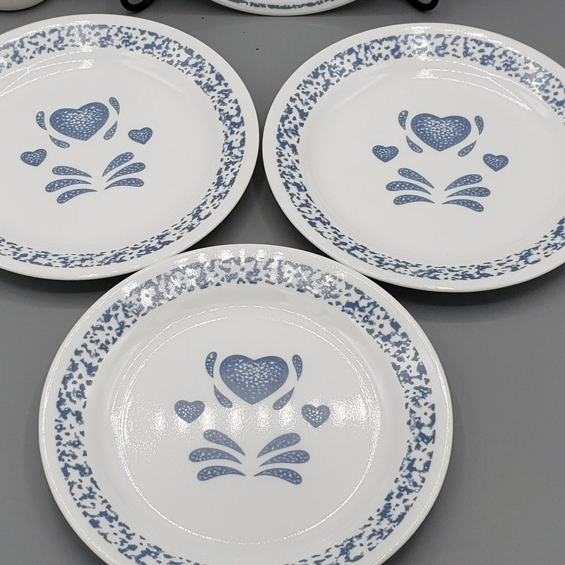 Corelle Blue Heart Dishes - Etsy