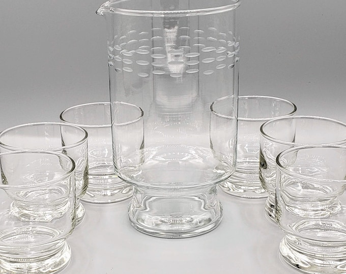 Princess House Crystal ~ Vintage Martini Cocktail Set ~ Small Pitcher ...