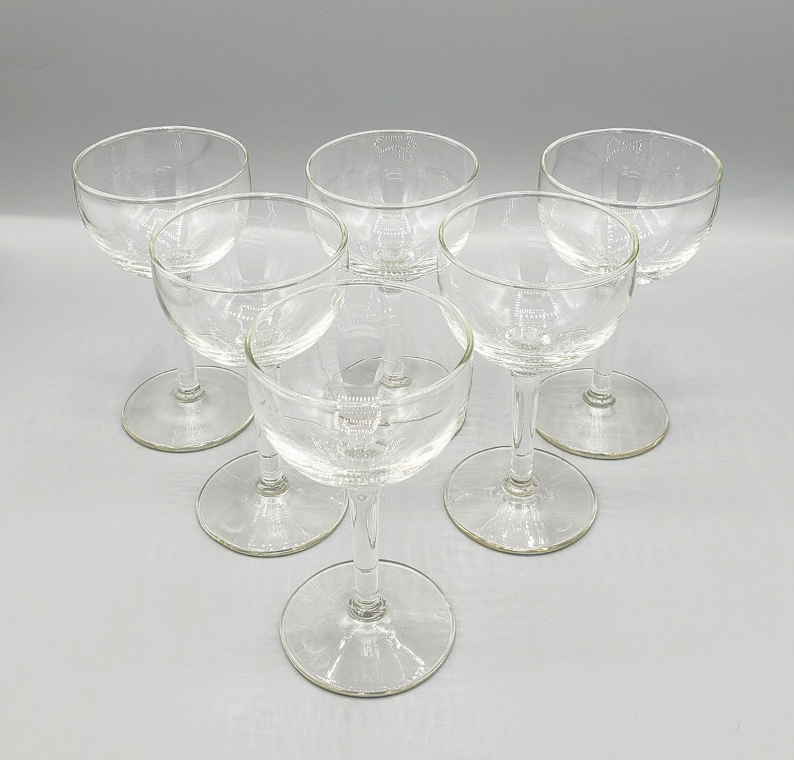 Set of 6 Vintage Crystal Champagne Glasses Small Wine | Etsy