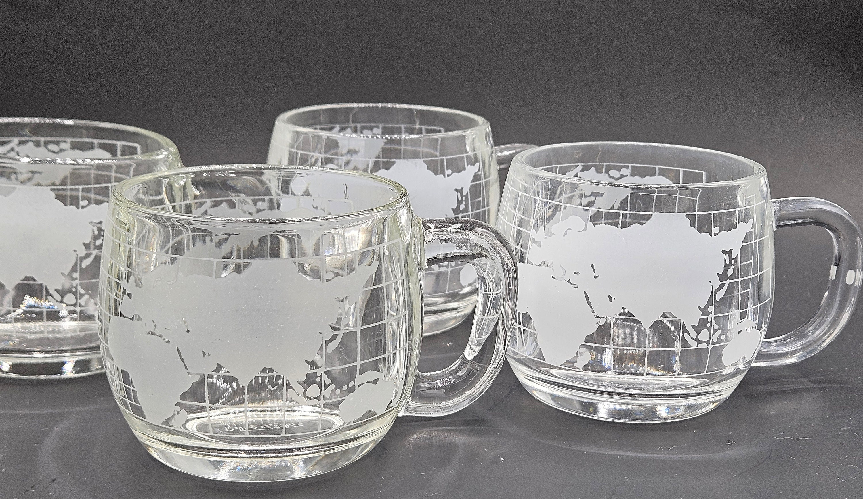 Nestle Nescafé Glass Round Planet World Coffee Mugs ~ You Choose Set of ...