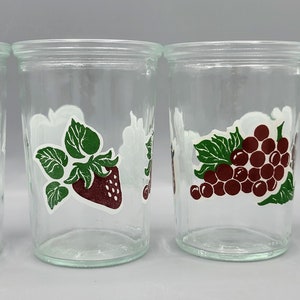 Bama Jelly Jar Drinking Glasses Fruit Motif Set of 4 Juice Glassware by ...
