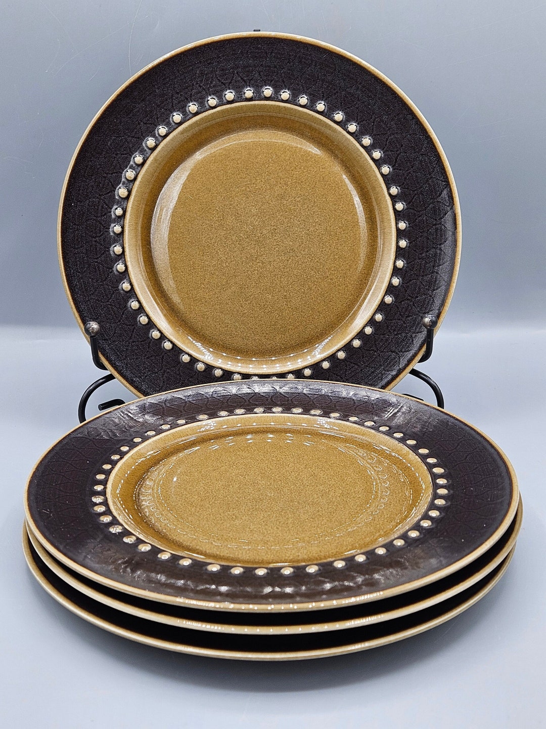 MCM Franciscan Discovery Tahiti Speckled Brown Polka Dot Dinnerware ...