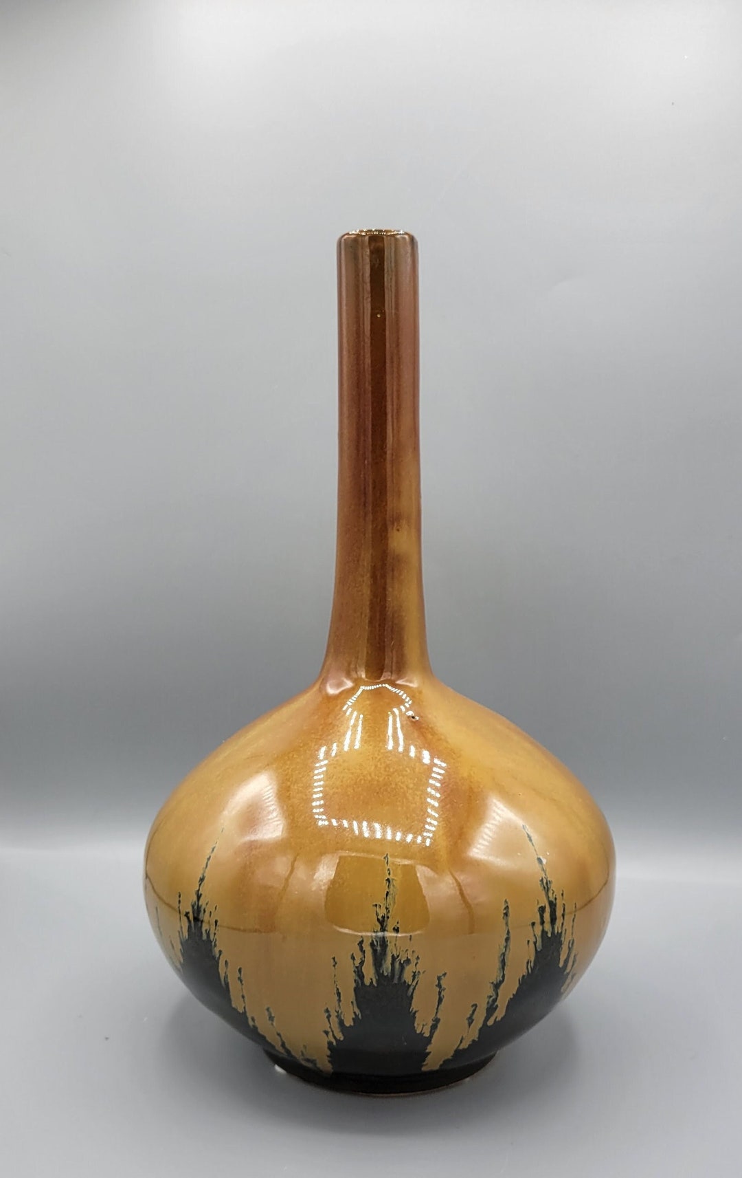 Long Neck Pottery Vase ~ High Glaze Desert Style Jug ~ Southwestern ...