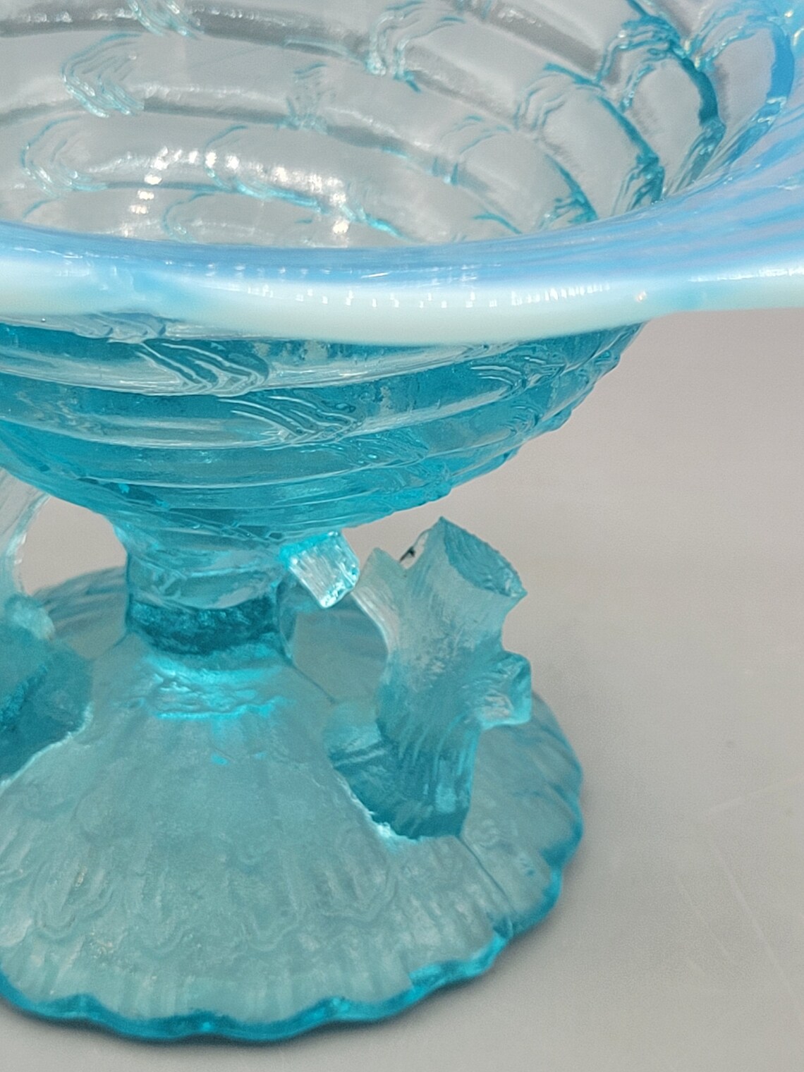Collectible EAPG Northwood Ocean Shell Opalescent Blue Glass Novelty ...