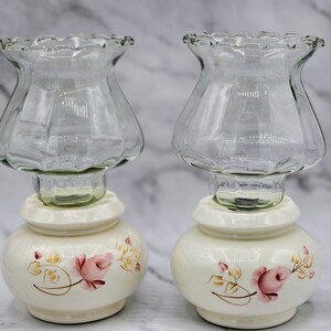 2 Homco, Lasting Products Inc Small Ceramic Hurricane Candle Lamps ...