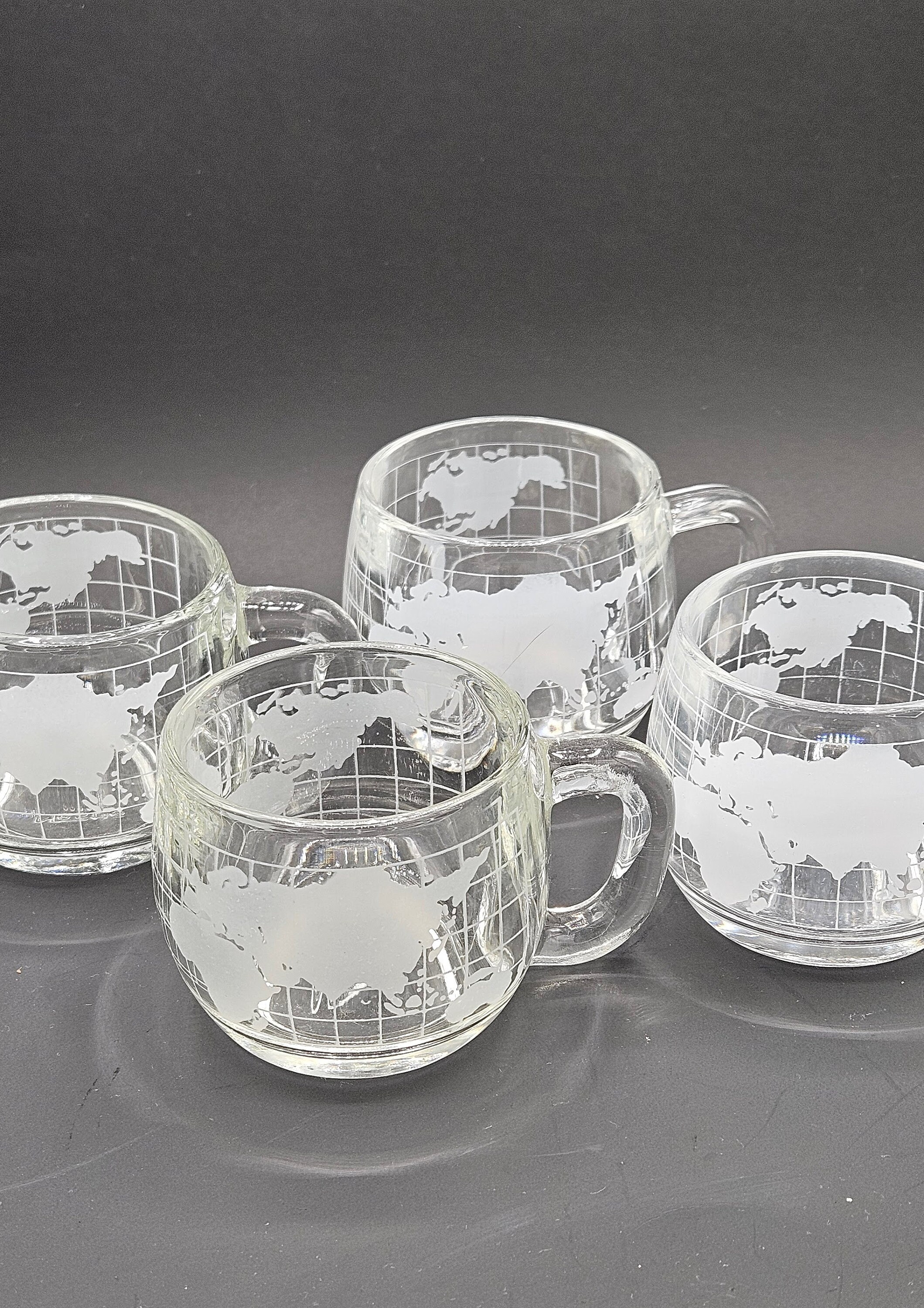 Nestle Nescafé Glass Round Planet World Coffee Mugs ~ You Choose Set of ...