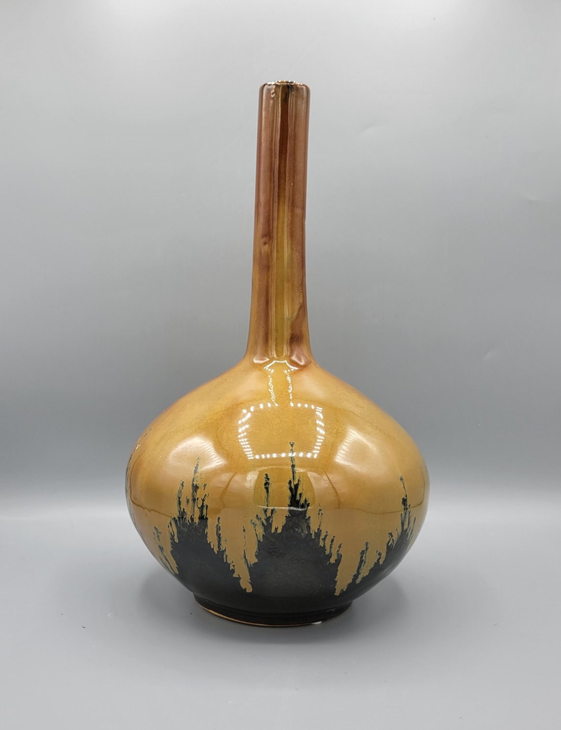Long Neck Pottery Vase ~ High Glaze Desert Style Jug ~ Southwestern ...