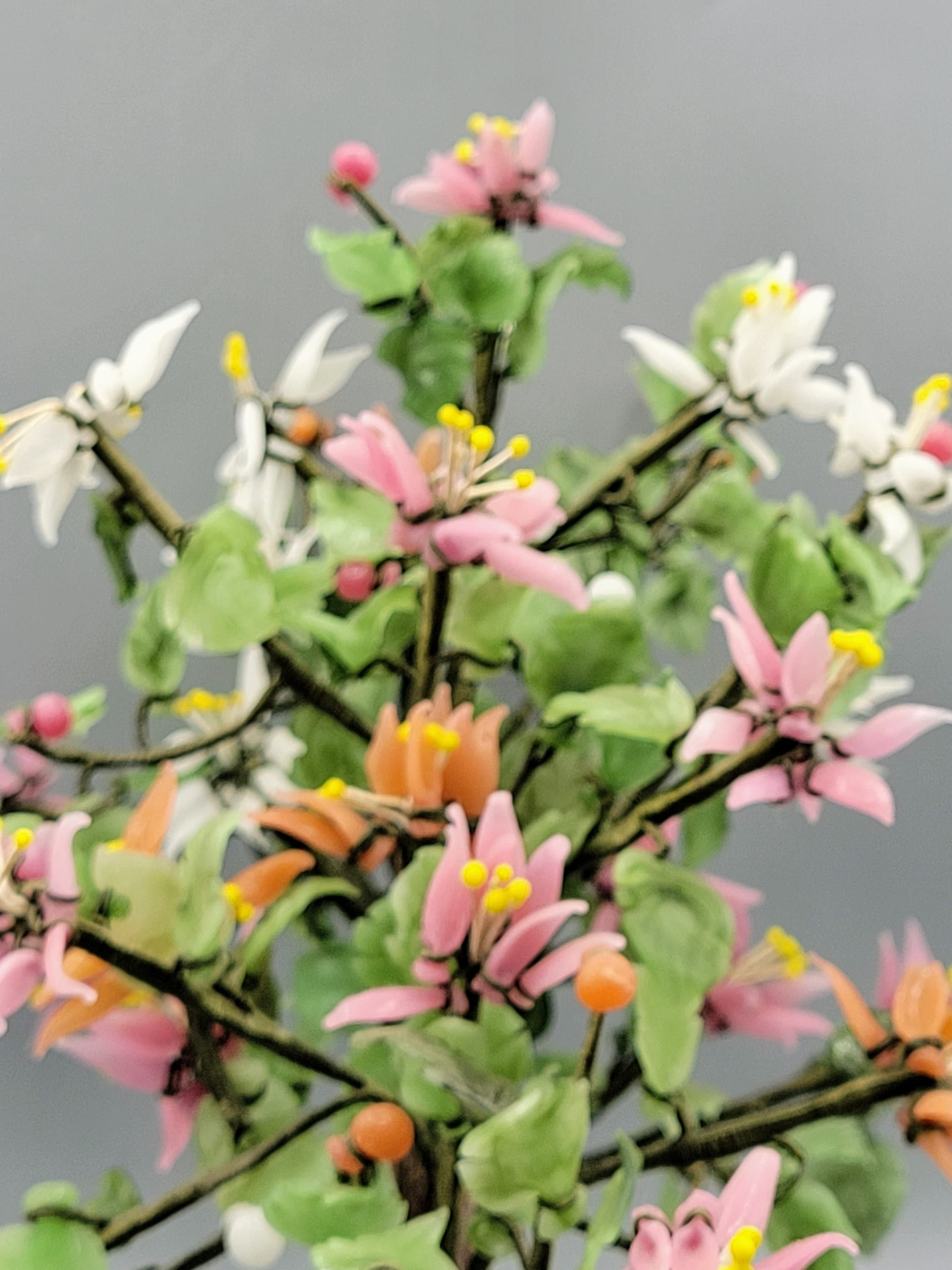 Vintage Jade Agate Glass Bonsai Tree ~ Midcentury Chinese, Asian Art ...