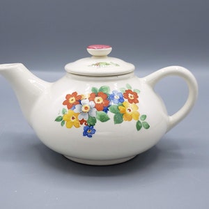Vintage Edwin M Knowles Semi Vitreous Child's Size Teapot ~ Floral ...