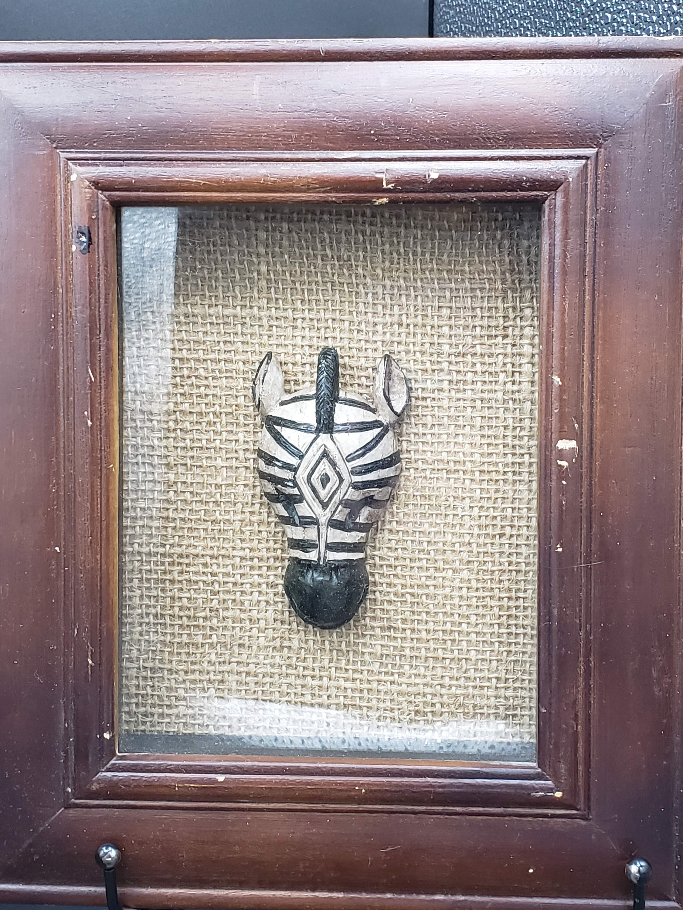 Vintage Safari Shadow Box Art Wooden Giraffe and Zebra - Etsy