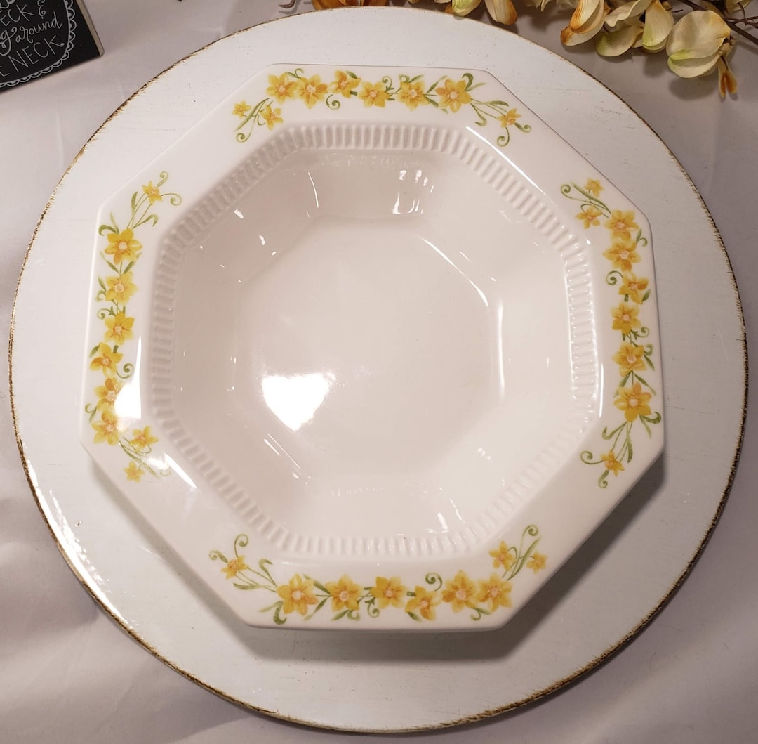 Nikko Classic Collection Forsythia Dinnerware Dishes ~ White Octagonal ...
