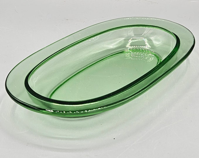 Green Vaseline Glass Uranium Glass Tulip Salt Cellar Dip Dish Vintage ...