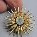 Midcentury Glamour Starburst Pin Costume Jewelry ~ Central Gemstone and ...