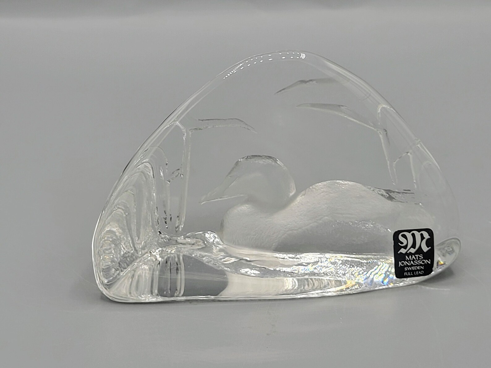Mats Jonasson Sweden Full Lead Crystal Paperweight Mallard - Etsy