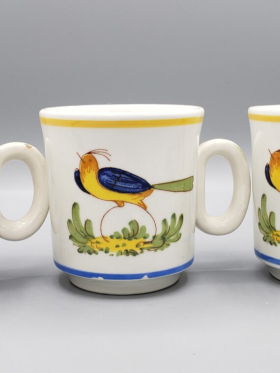 Drink & Barware Drinkware ITALIAN ceramic MUG stylized birds made in ...
