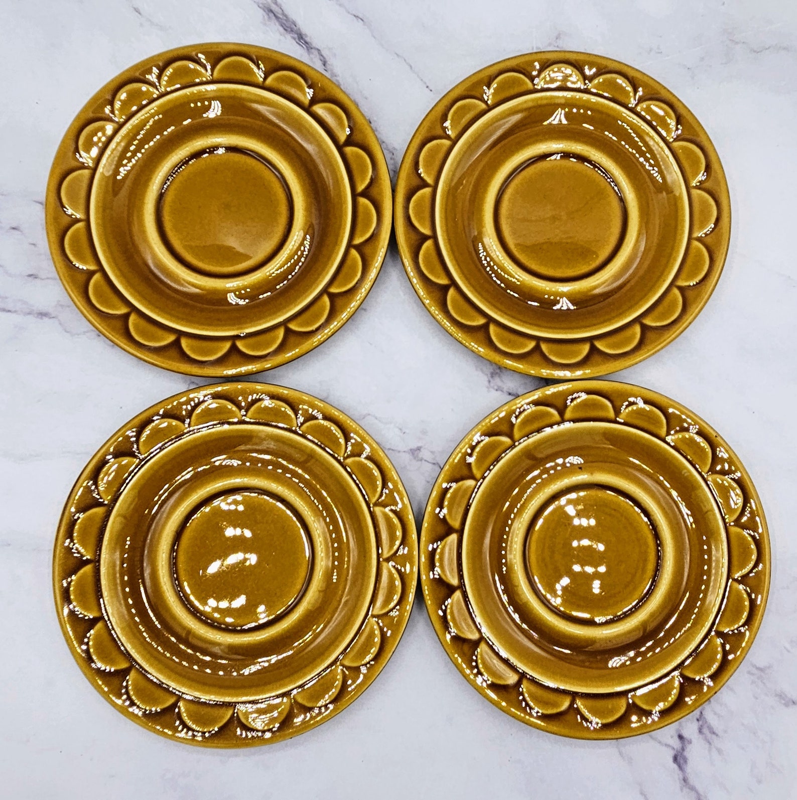 Homer Laughlin Coventry Castilian Brown Gold Grenada Scalloped, Mandala ...
