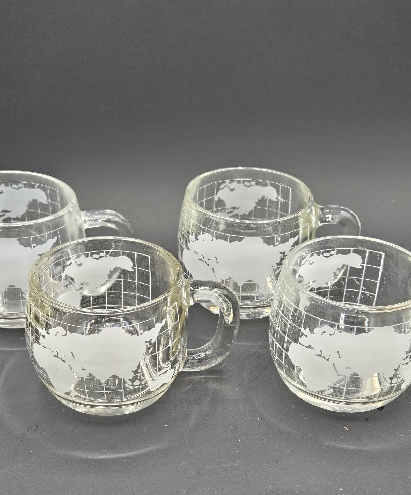 Nestle Nescafé Glass Round Planet World Coffee Mugs ~ You Choose Set of ...